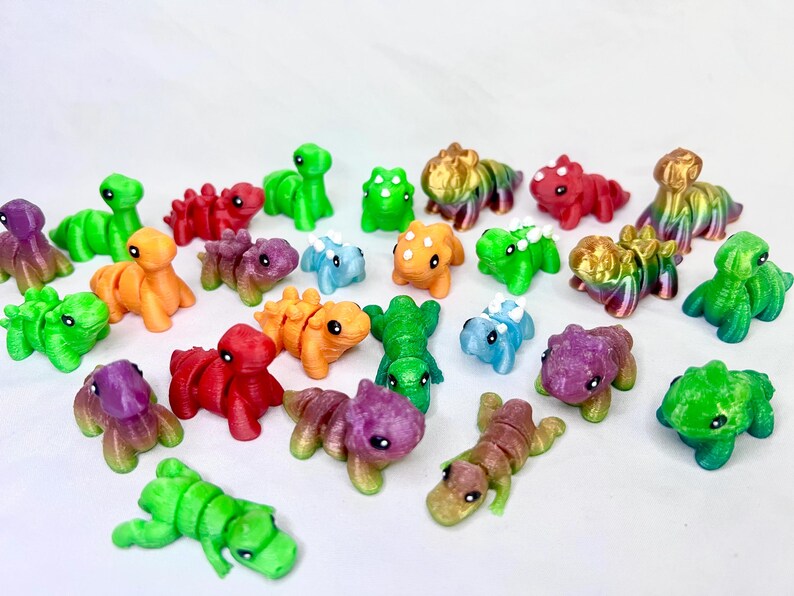 3D Printed Random Mini Articulated Animals Dinosaurs - Etsy