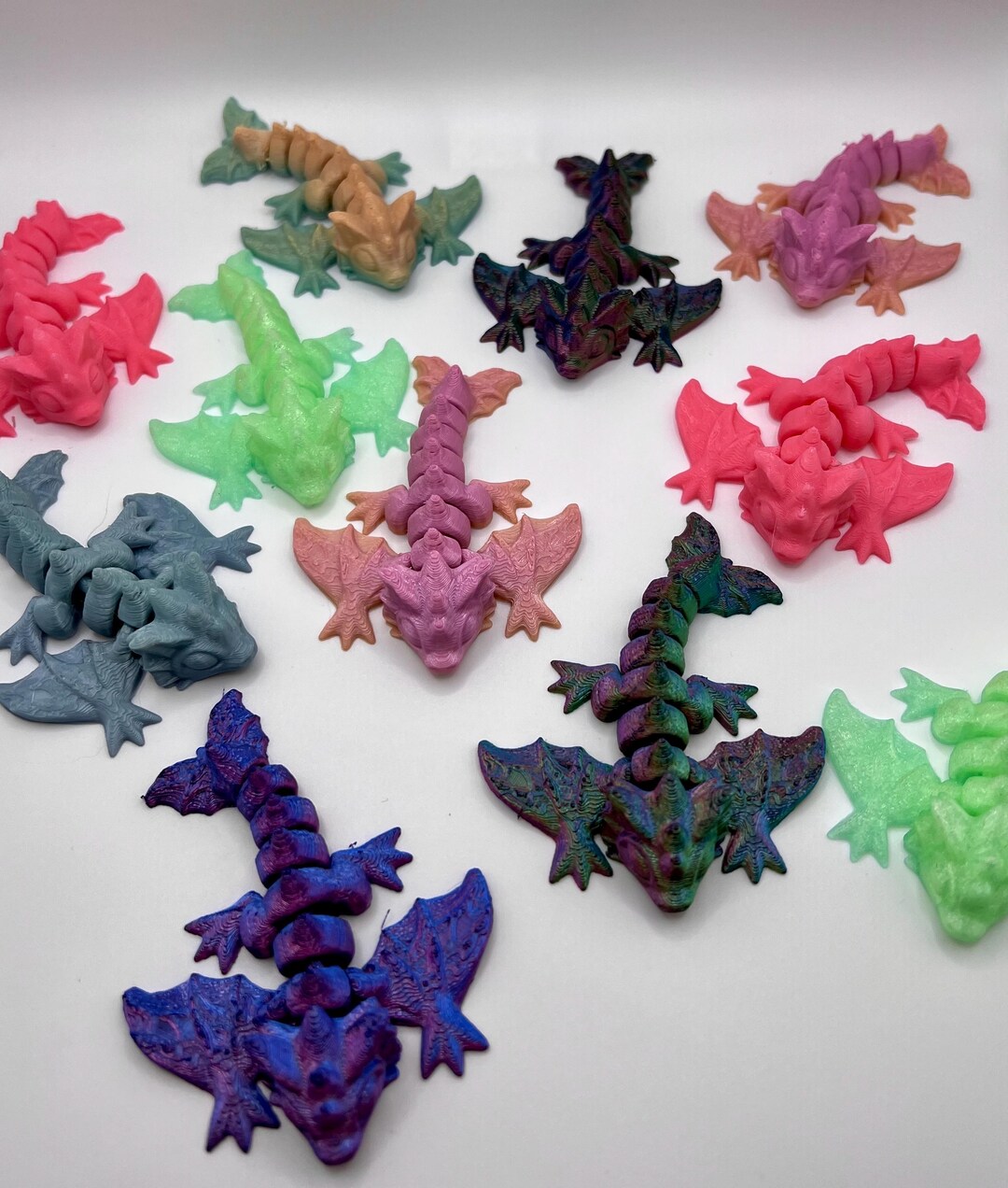 3D Printed Articulated Mini Dragon - Etsy