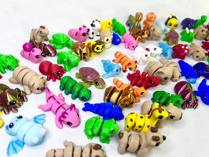 3D Printed Random Mini Articulated Animals - Etsy