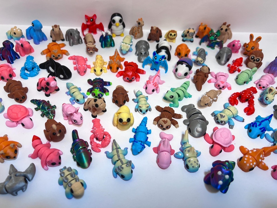 3D Printed Random Mini Articulated Animals - Etsy