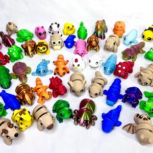 3D Printed Random Mini Articulated Animals - Etsy