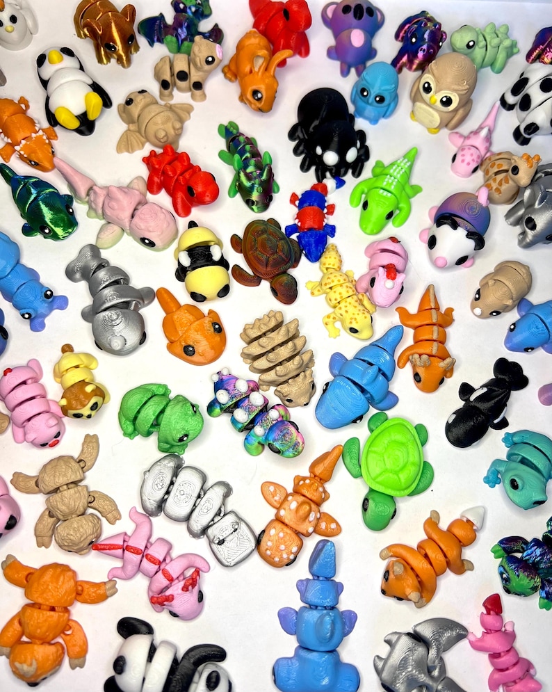 3D Printed Random Mini Articulated Animals - Etsy