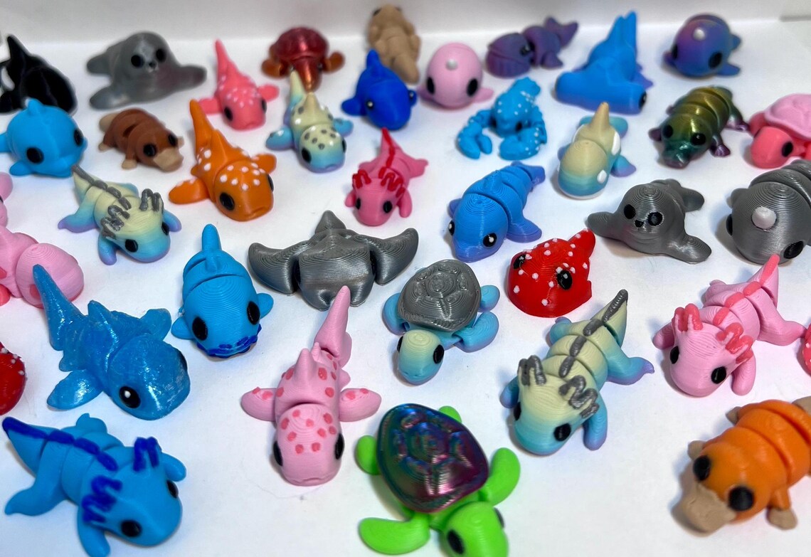 Water Animals - Mini Articulated Animals - 3D Printed - Etsy