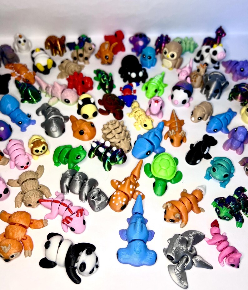 3D Printed Random Mini Articulated Animals - Etsy