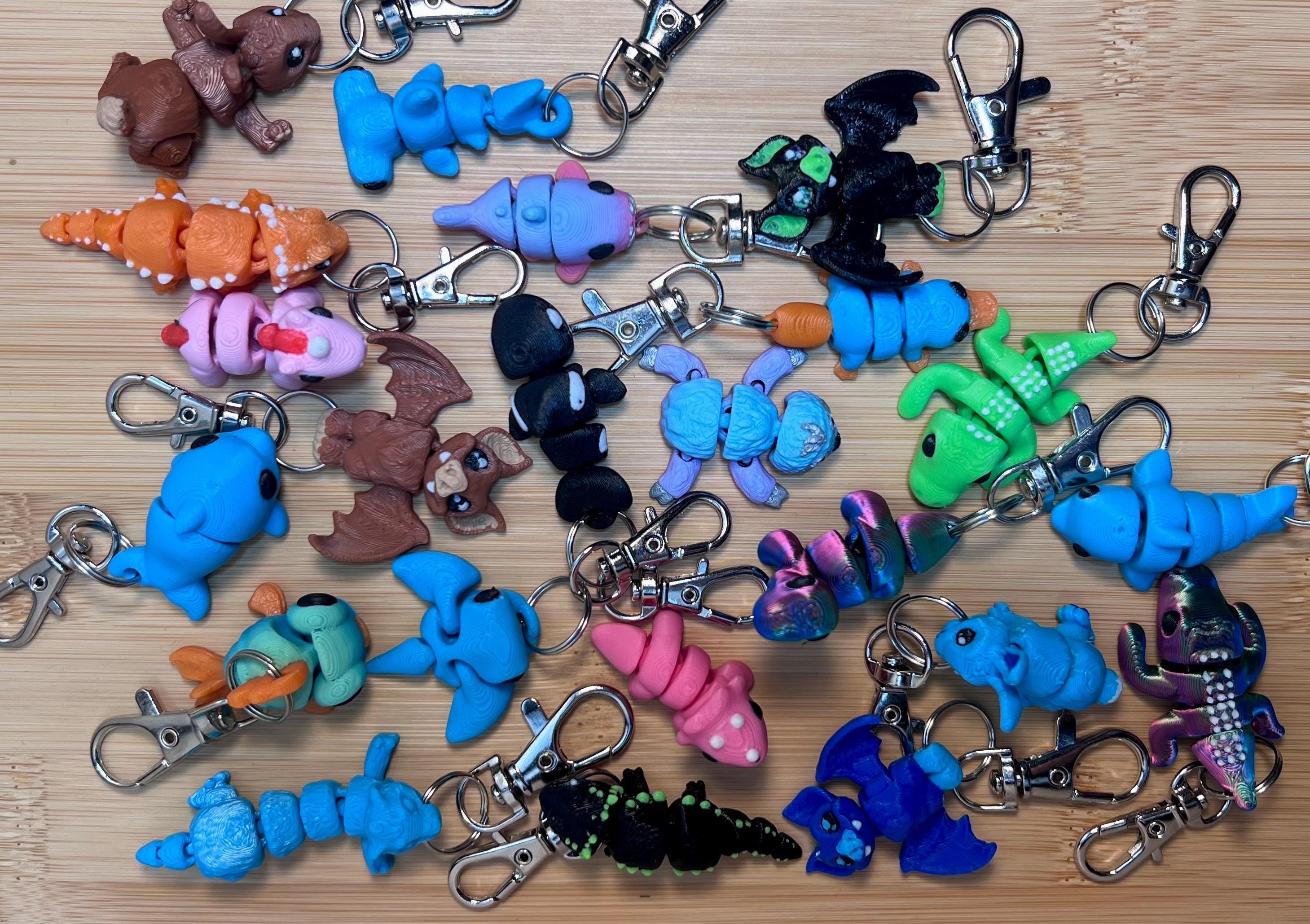 Mini Animal Keychains 3D Printed Mini Articulated Animals RANDOM - Etsy