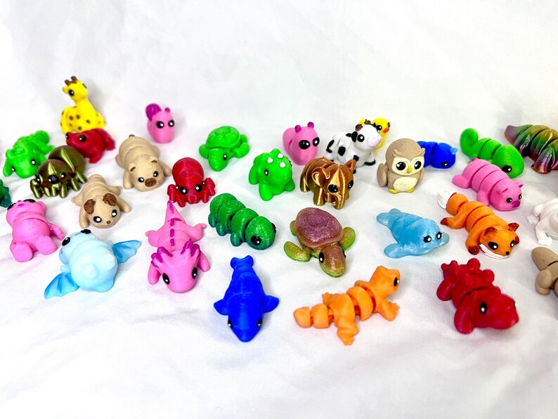 3D Printed Random Mini Articulated Animals - Etsy