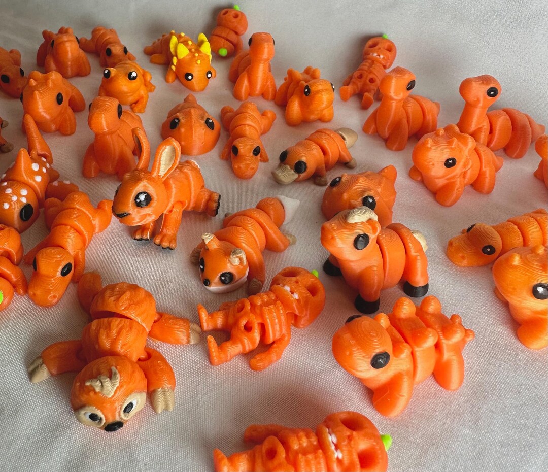 Orange Animals - Mini Articulated Animals - 3D Printed - Etsy