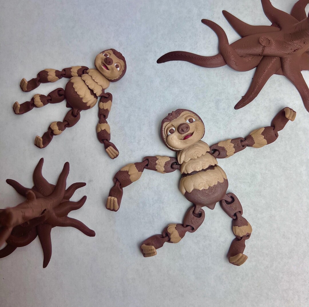 3D Printed Articulated Hanging Sloth - Etsy