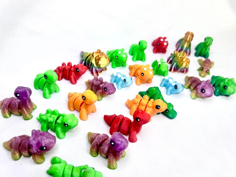 3D Printed Random Mini Articulated Animals Dinosaurs - Etsy