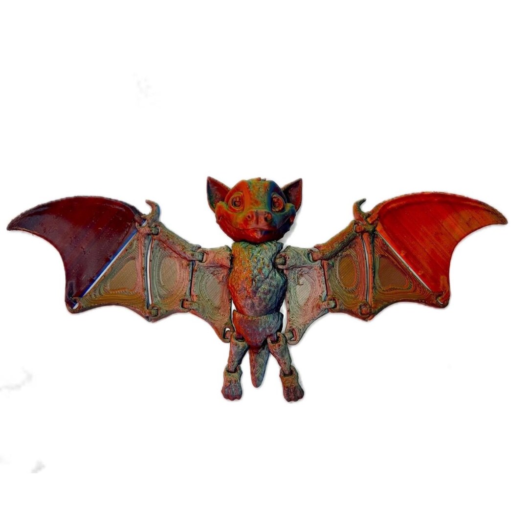 3D Printed Articulated Halloween Bat - Etsy