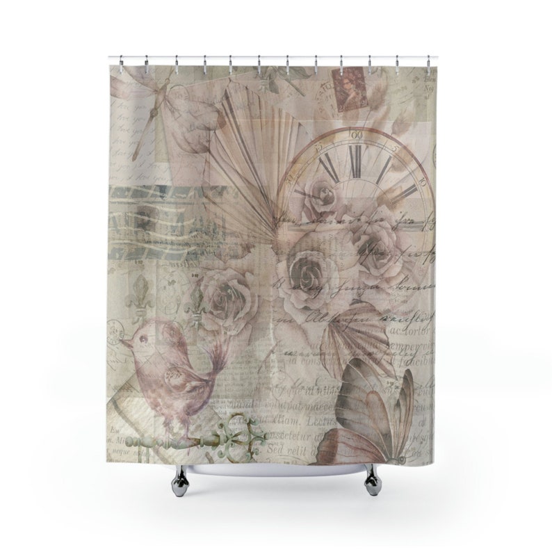 Romantic French Shower Curtain | French Cottagecore Shower Curtain ...
