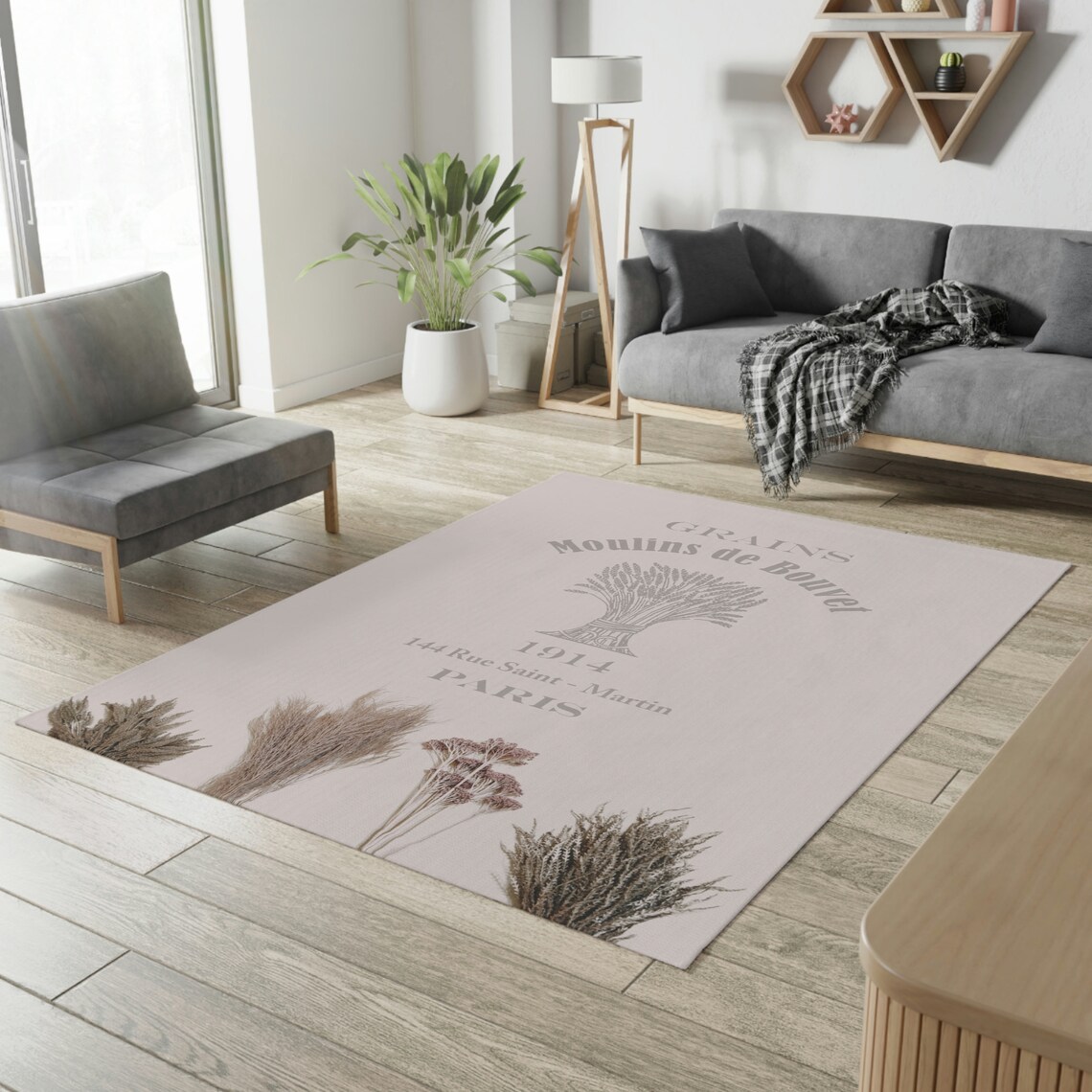 French Farmhouse Grain Sack Area Rug French Cottagecore Rug - Etsy