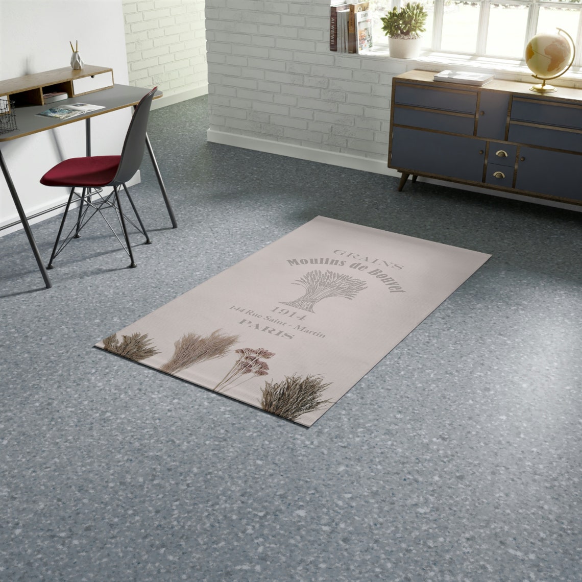 French Farmhouse Grain Sack Area Rug French Cottagecore Rug - Etsy