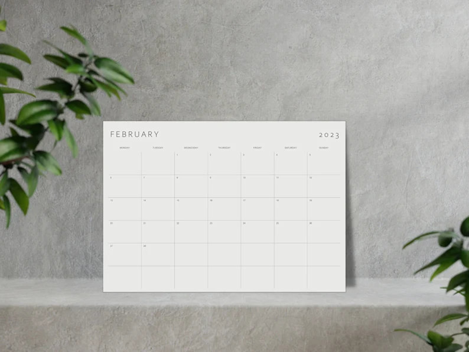 Minimalist Calendar 2023, | A4/a3/letter, Digital Monthly Planner ...