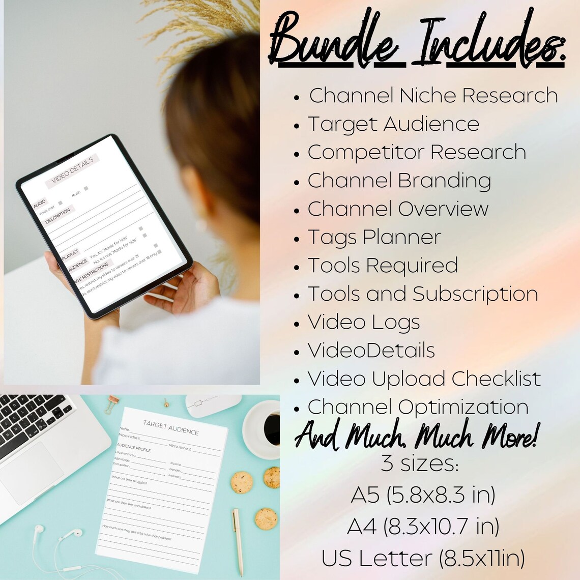Youtube Planner Bundle Printable| Youtube Content Strategy Planner ...