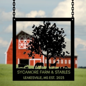 Cattle Brand Metal Sign, Custom Name Sign, Livestock Brand Metal Wall ...