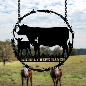 Cattle Brand Metal Sign, Custom Name Sign, Livestock Brand Metal Wall ...