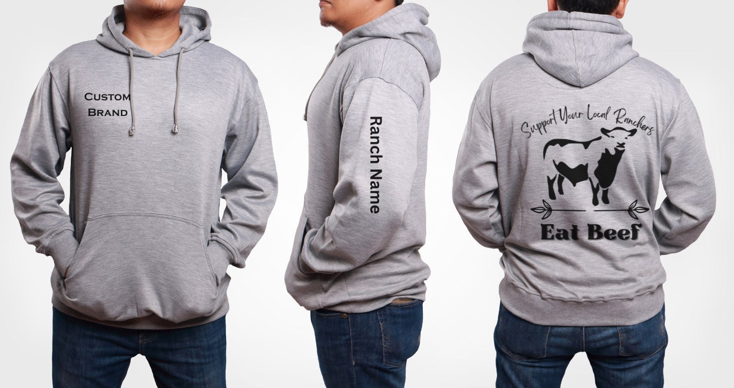 Cattle Brand Sweatshirt, Support Your Local Ranchers, Custom Ranch Name ...