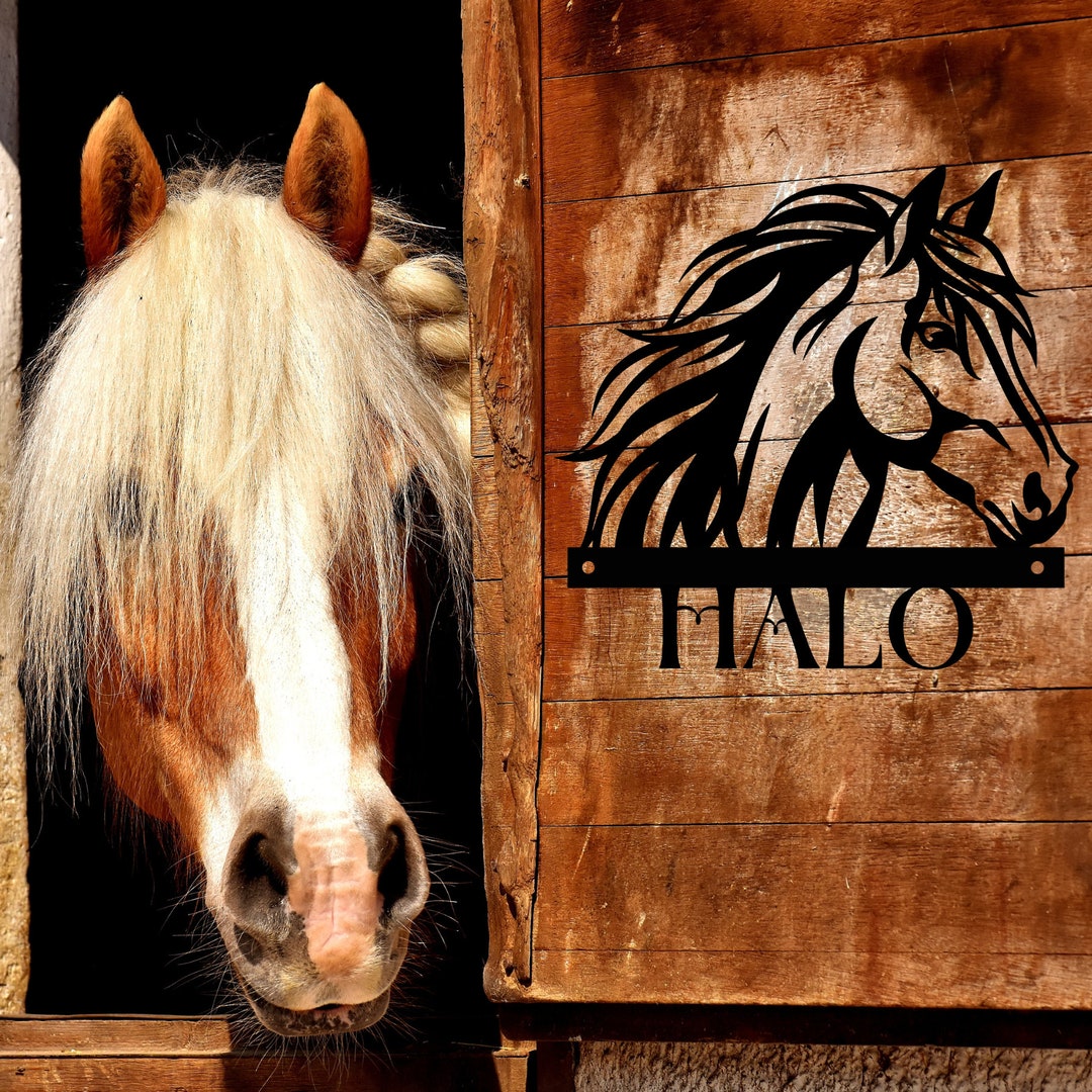 Custom Metal Horse Stall Sign, Horse Stall Name Sign, Custom Horse Name ...