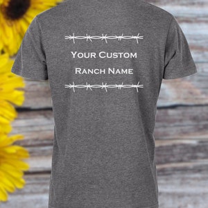 Custom Ranch Name & Brand T-shirt, Personalized Livestock Brand ...