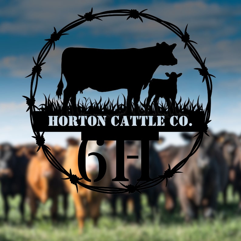 Cattle Brand Metal Sign Custom Name Sign Livestock Brand - Etsy