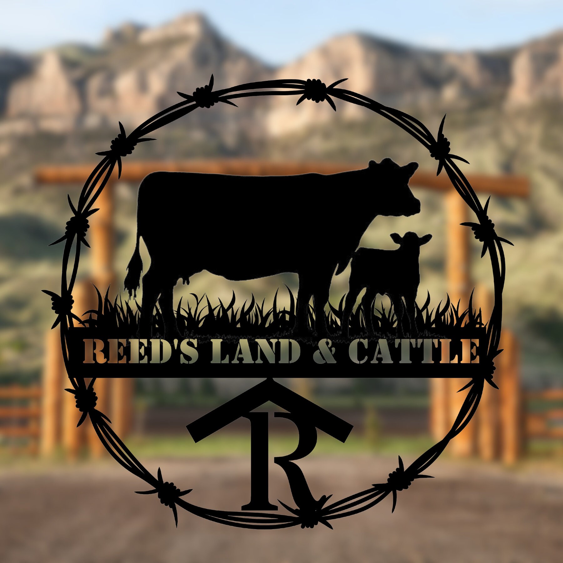 Cattle Brand Metal Sign Custom Name Sign Livestock Brand - Etsy