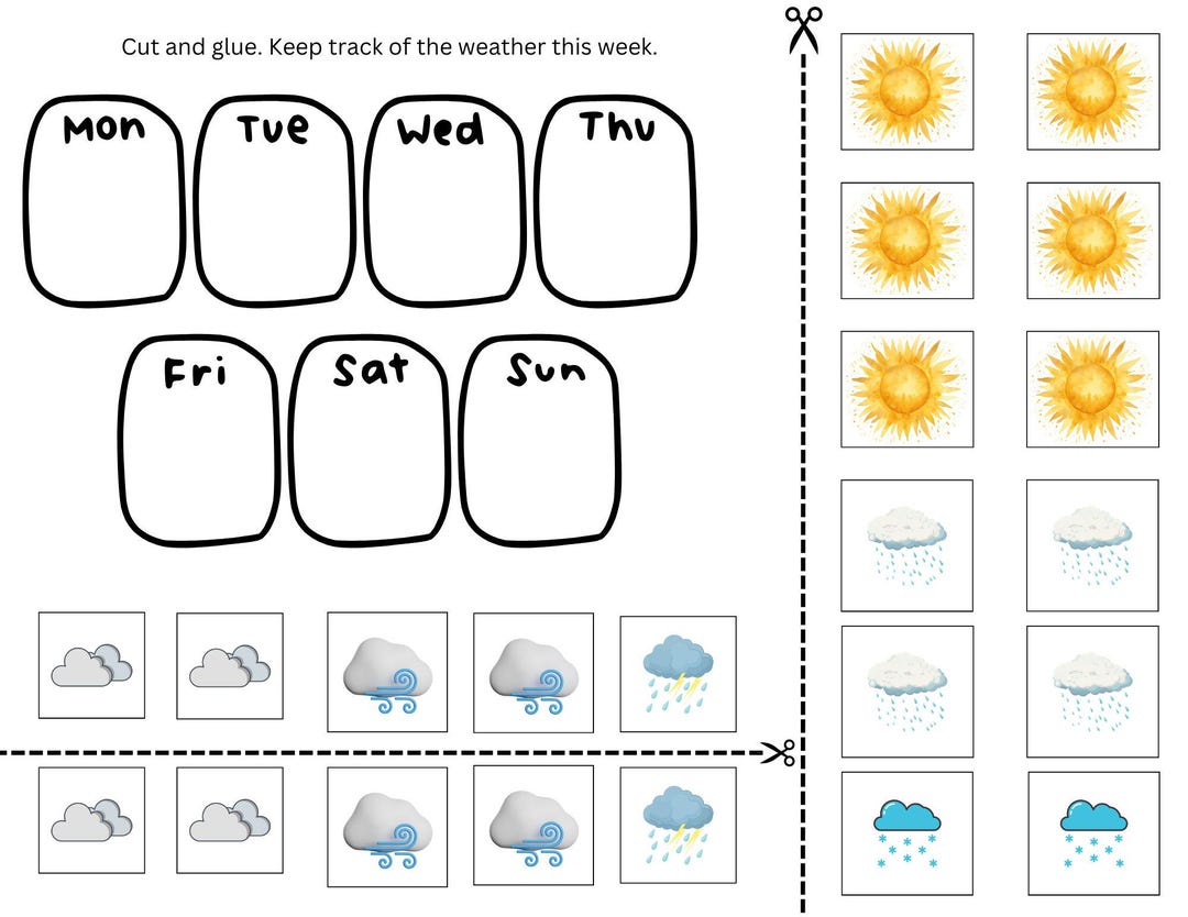 WEATHER PRE-K UNIT Digital Download - Etsy