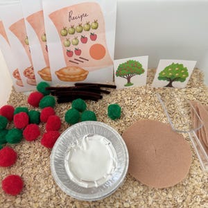 Apple Pie Sensory Bin Activity: Handmade by a Teacher Printable Recipe ...