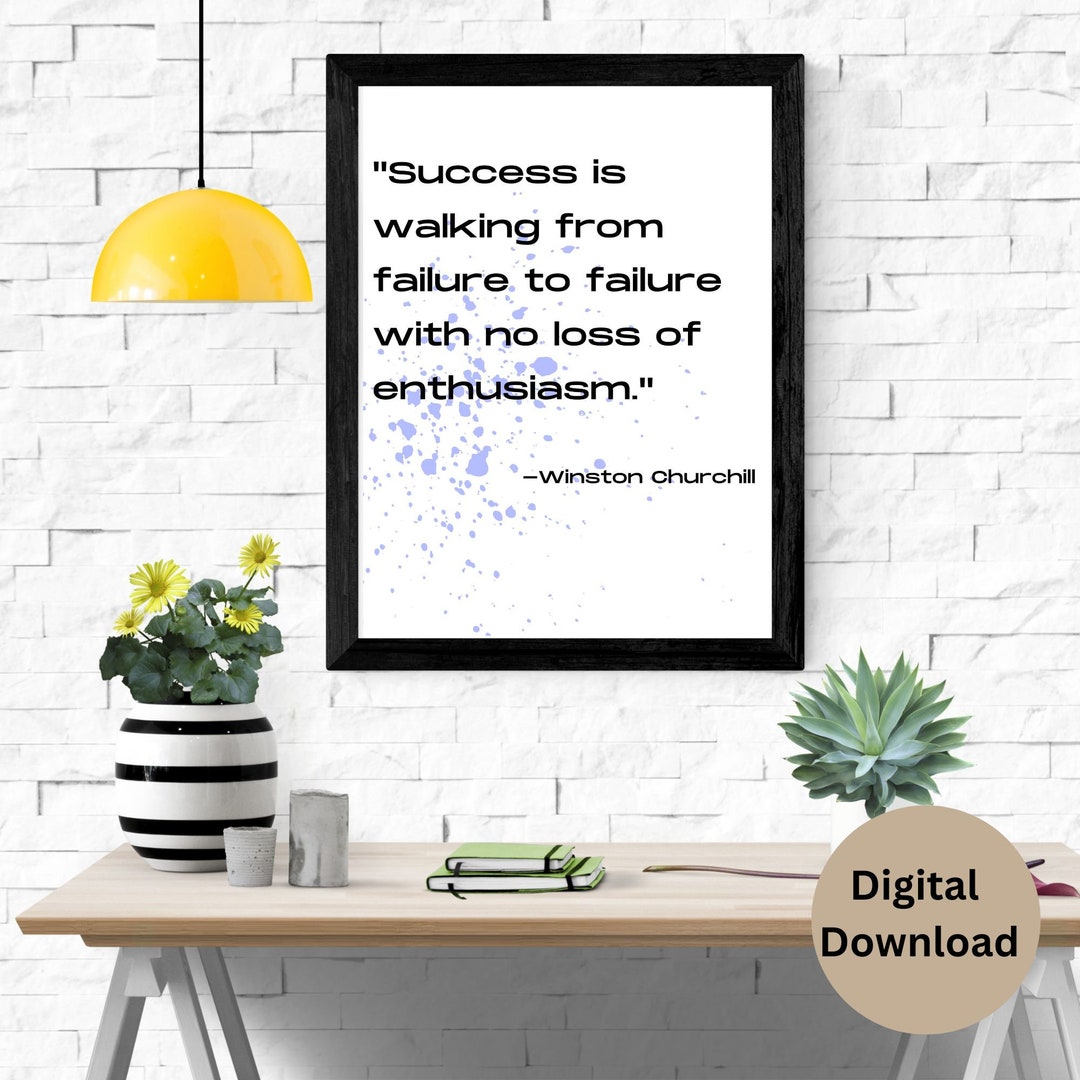 Churchill Printable Wall Art Decor for Office Home, Dorm / Ink Splatter ...