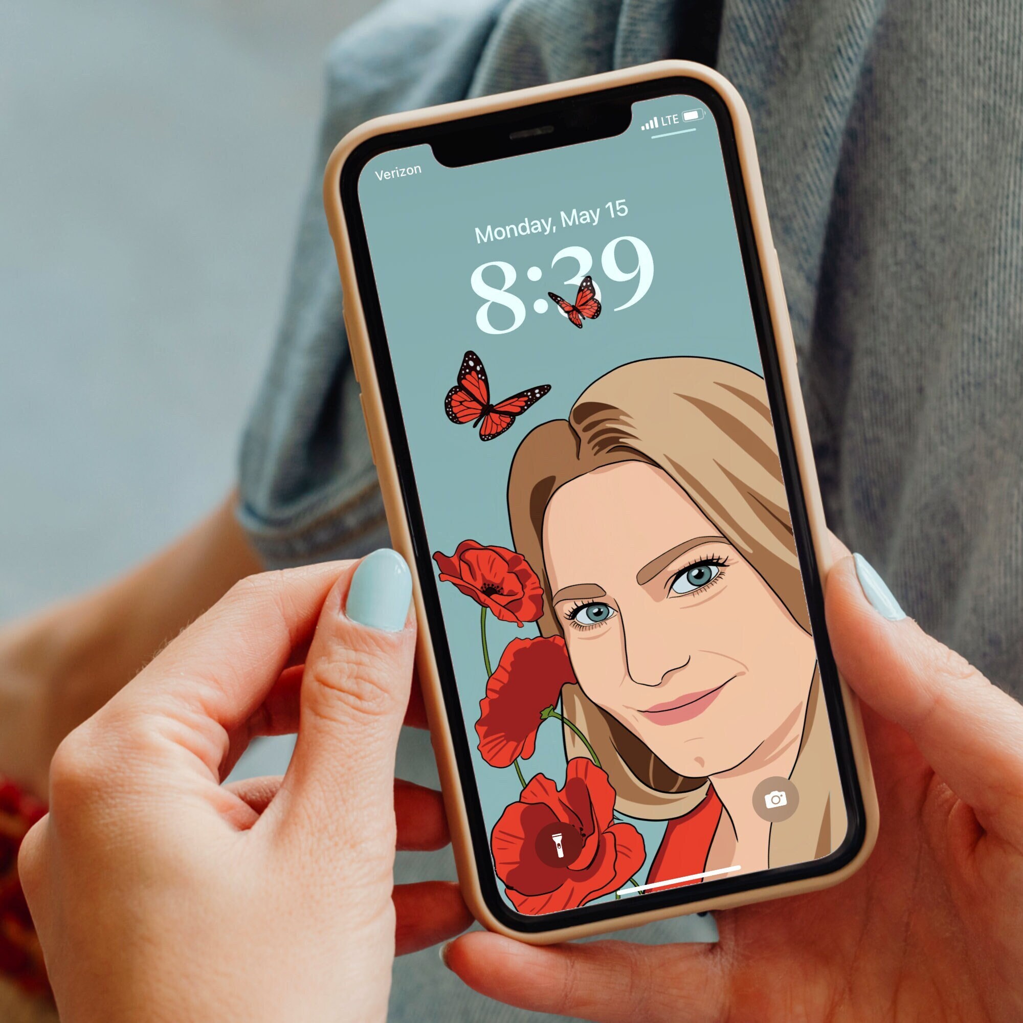 Custom Illustrated Phone Wallpaper | Hand-drawn | Digital Download ...