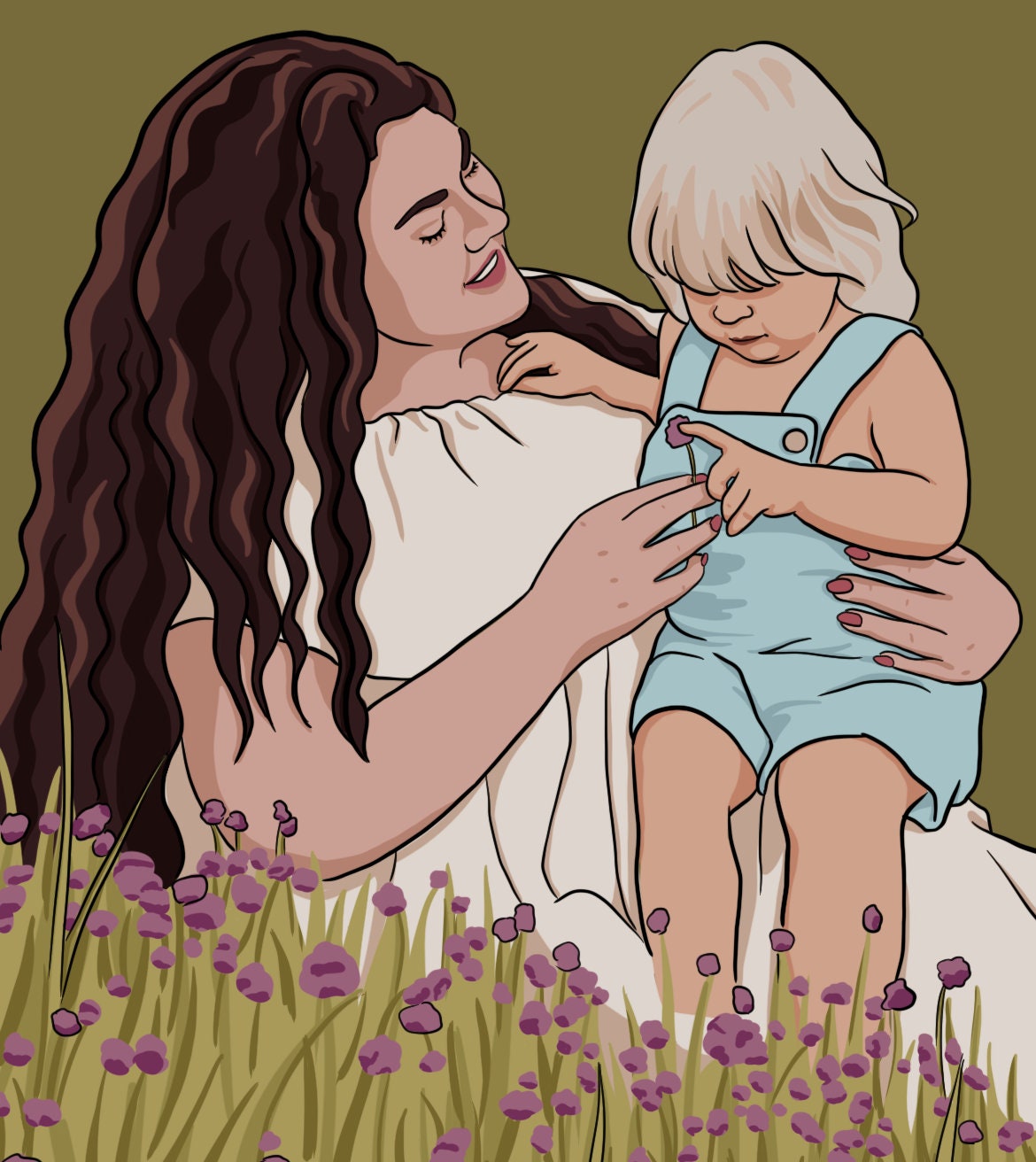 Custom Illustrated Phone Wallpaper | Hand-drawn | Digital Download ...