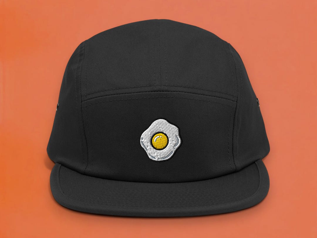 Sunny Side Egg Embroidery Five Panel Hat - Etsy