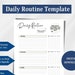 Daily Routine Checklist Daily Planner Daily Routine Chart Customizable ...