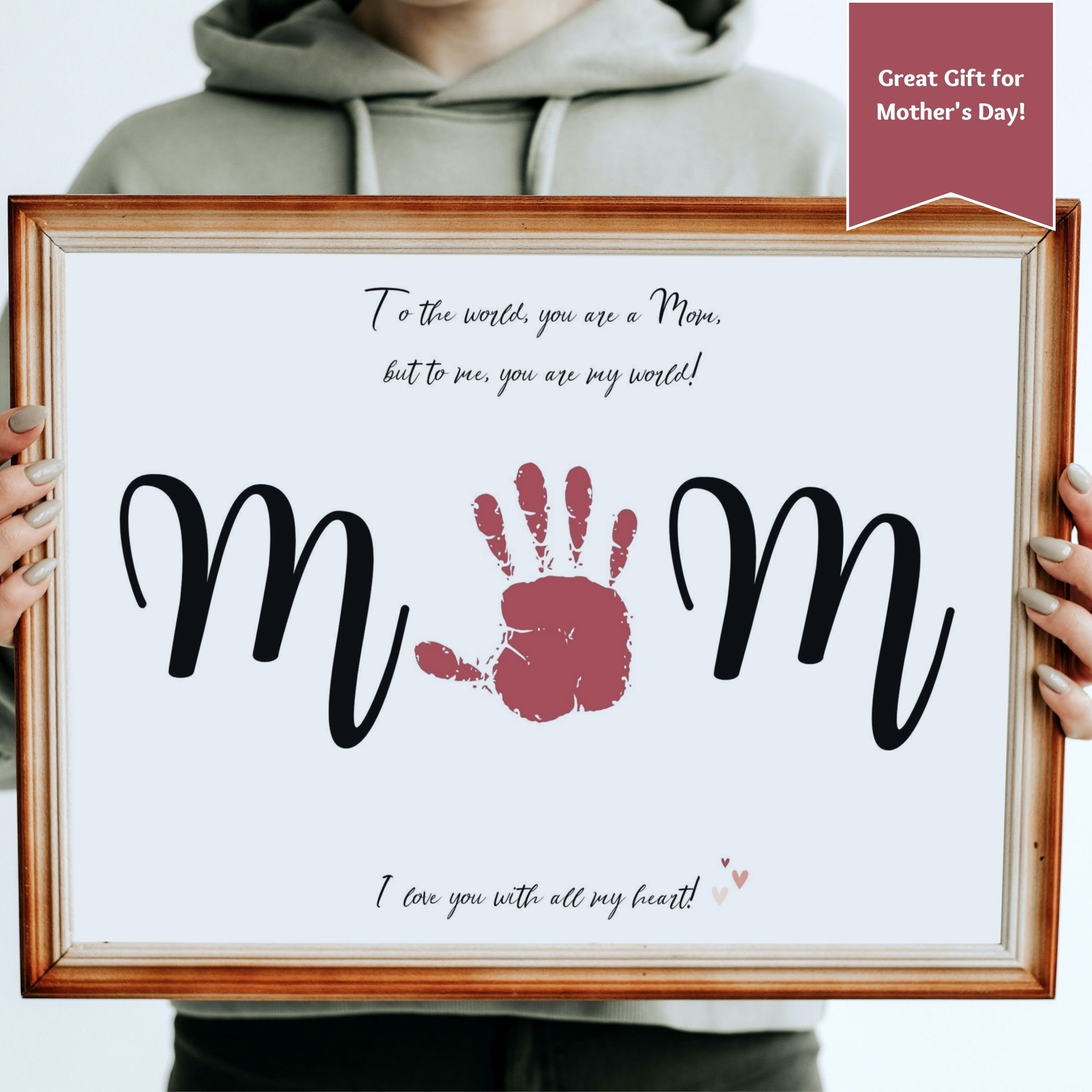 Mom Handprint Gift Mothers Day Gift Personalized Handprint Art for Moms ...