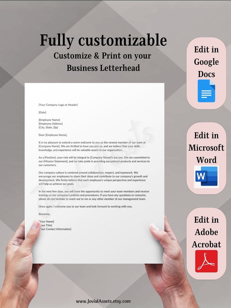 New Employee Welcome Letter | Professional Business Document | Human ...