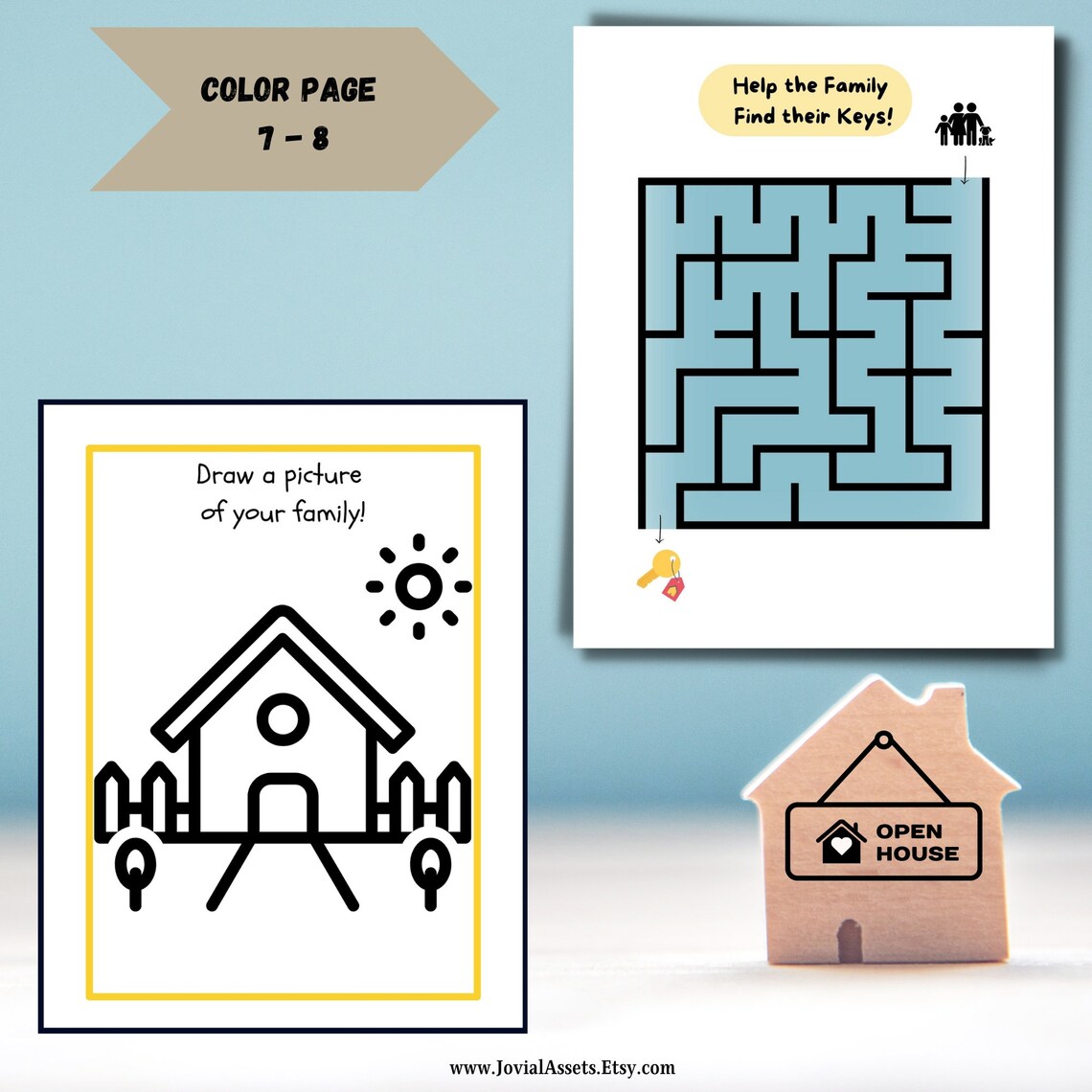 Open House Coloring Pages Kids Activities Real Estate Listing Open ...