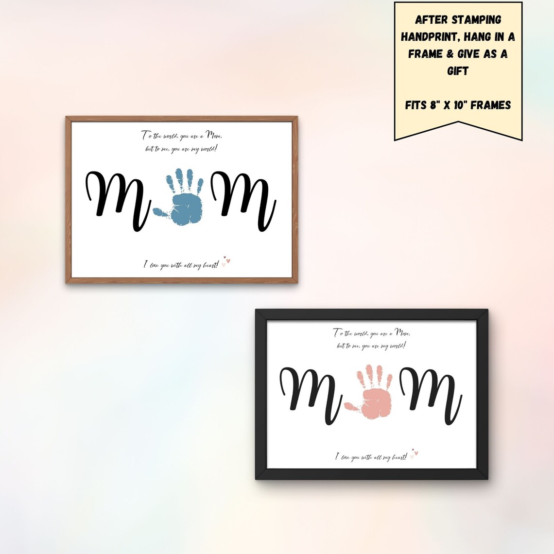 Personalized Mom Handprint Art, Mother's Day Gift (digital Download) - Etsy