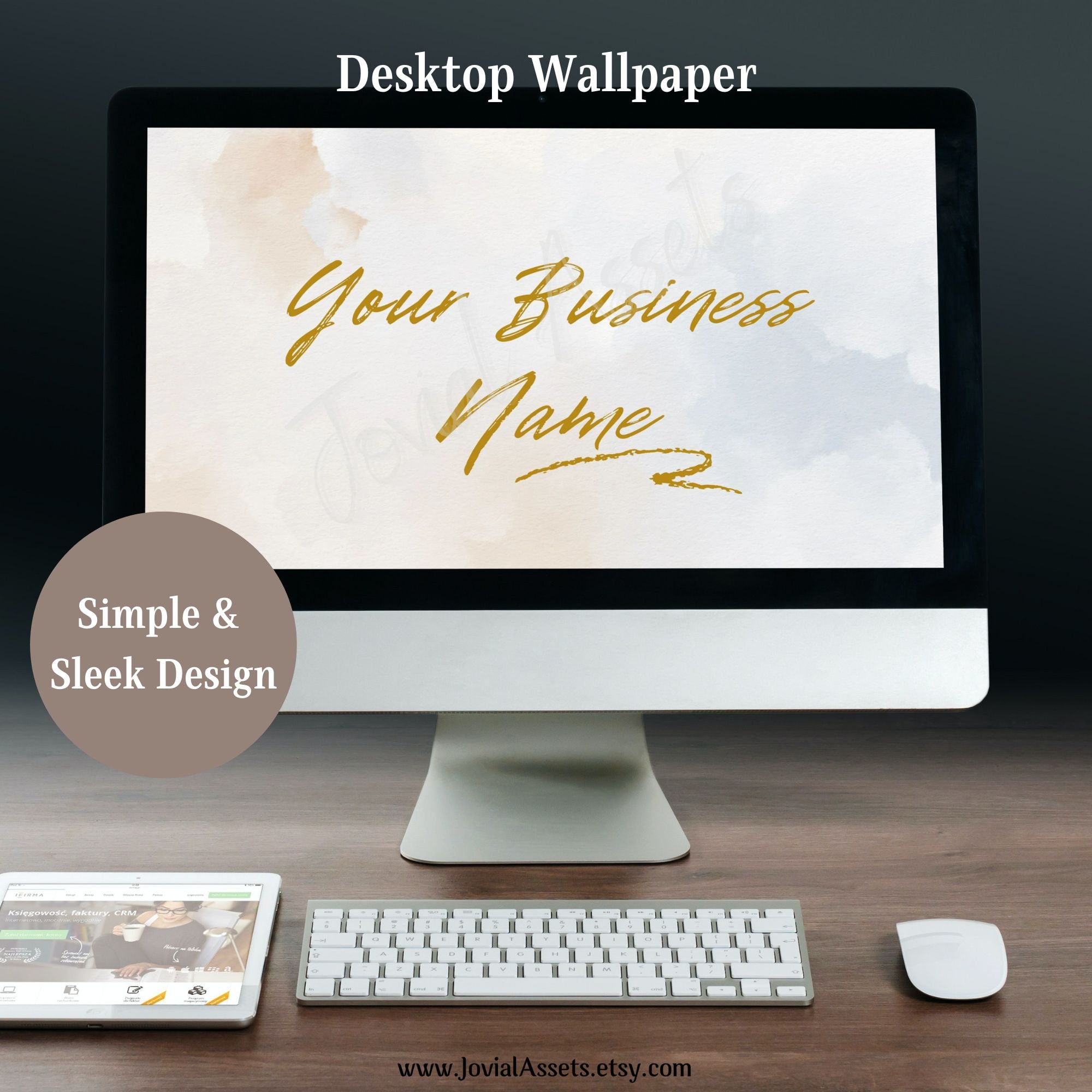 Business Name Desktop Wallpaper: Customizable PNG File (digital ...