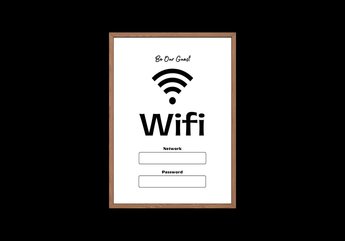 Wifi Password Display Guest Wifi Sign Printable Wifi Password Template ...
