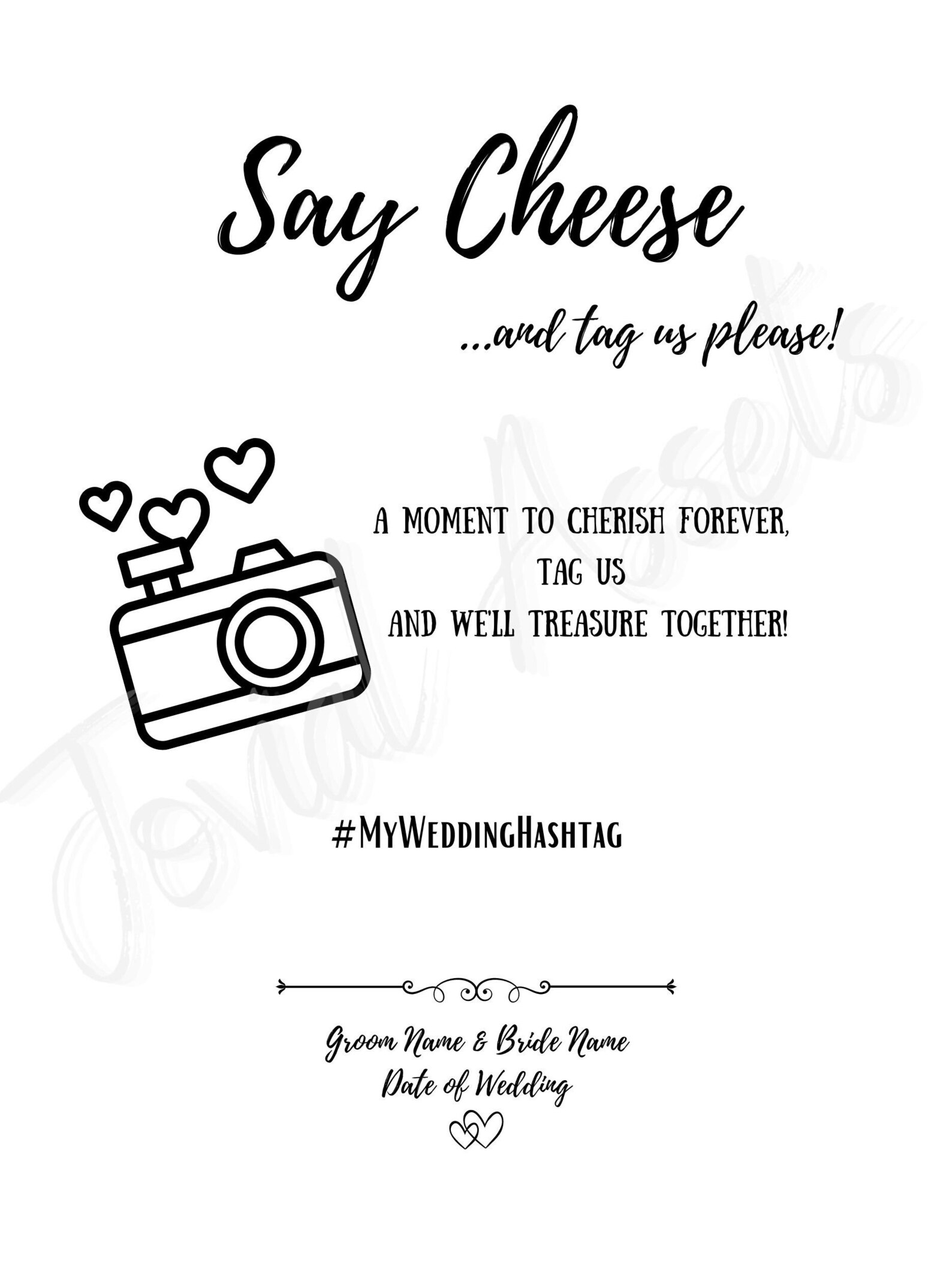 Custom Wedding Hashtag Sign | Wedding Social Media Sign | Oh Snap ...