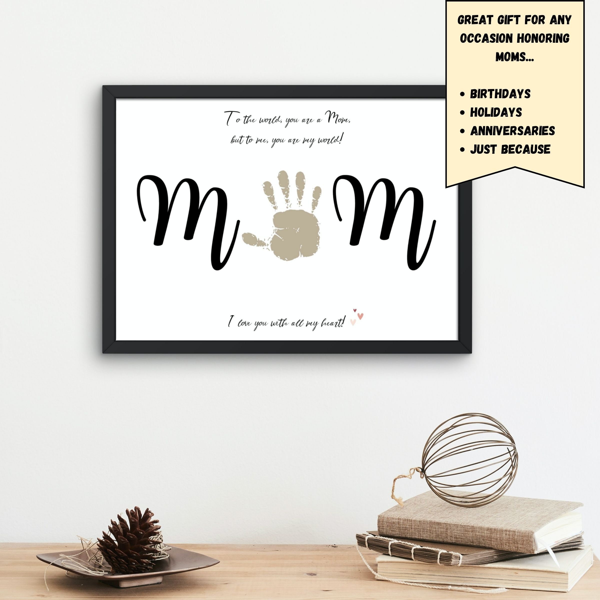 Personalized Mom Handprint Art, Mother's Day Gift (digital Download) - Etsy