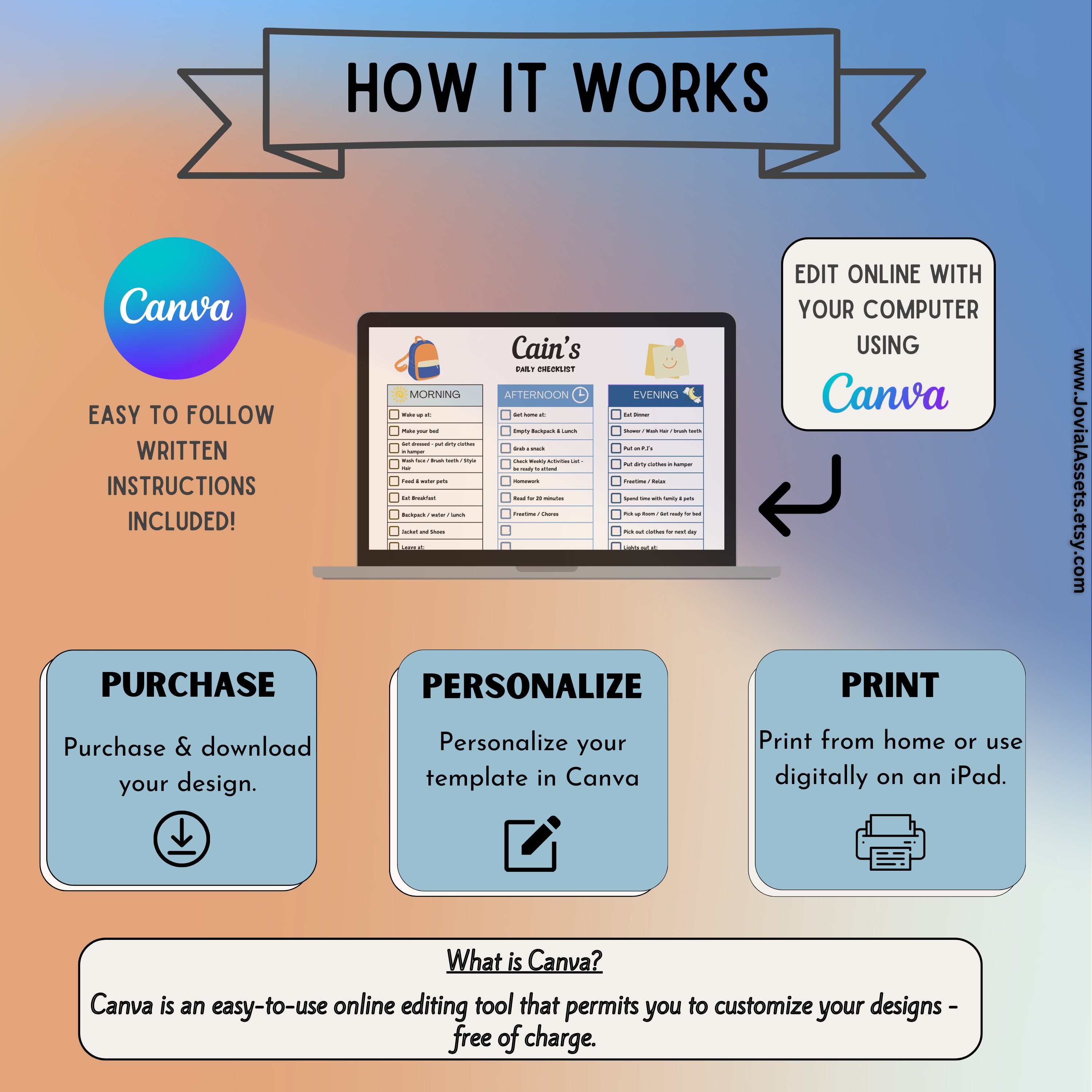 Daily Checklist Kids Tweens Teen Routine for Boys Daily Reminder ADHD ...