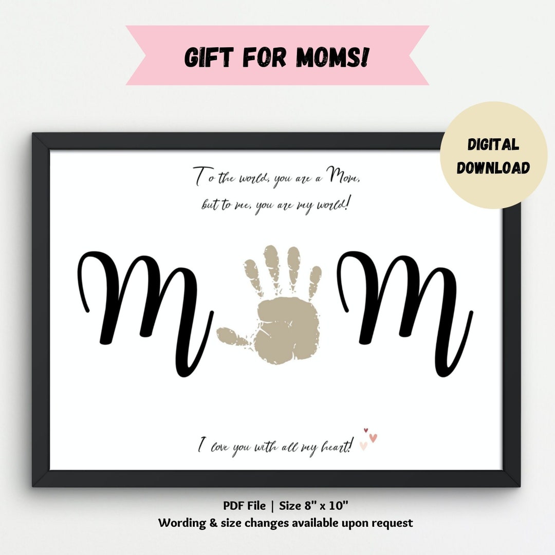 Mom Handprint Gift Mothers Day Gift Personalized Handprint Art for Moms ...
