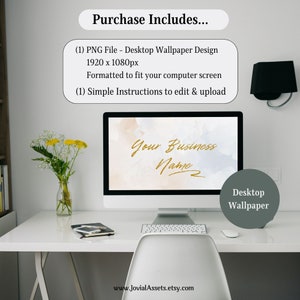 Business Name Desktop Wallpaper: Customizable PNG File (digital ...