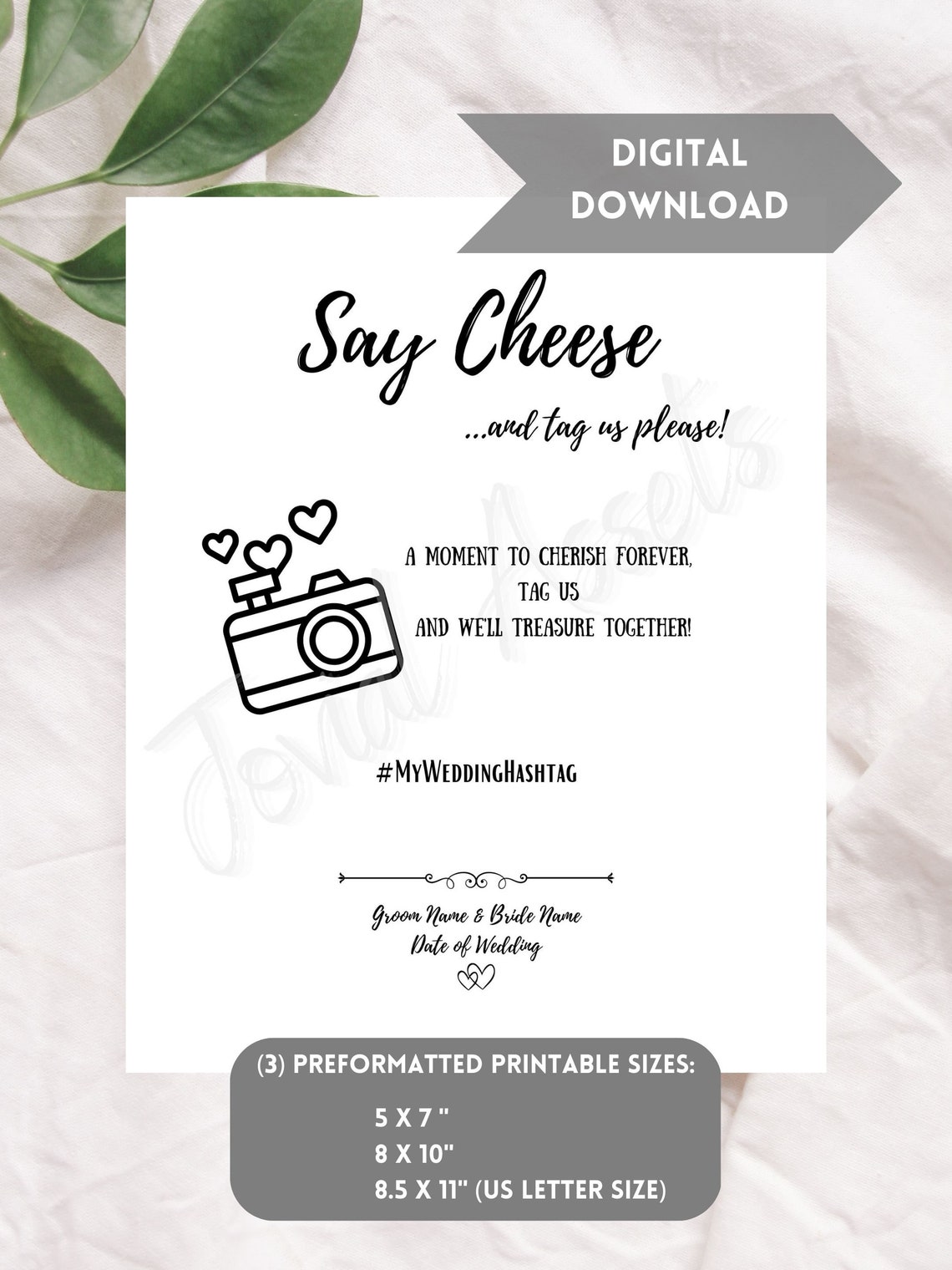 Custom Wedding Hashtag Sign Wedding Social Media Sign Oh Snap Printable ...