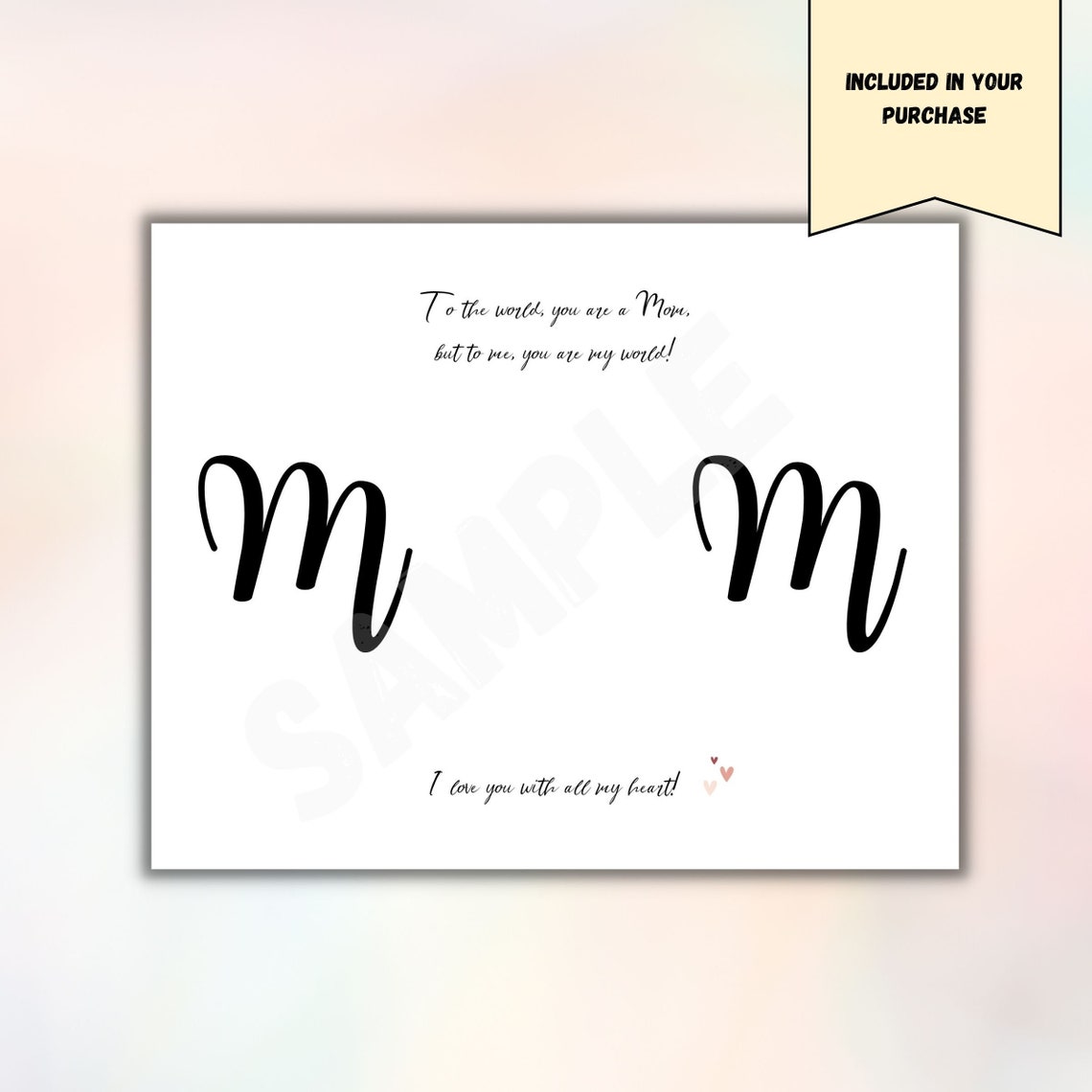 Personalized Mom Handprint Art, Mother's Day Gift (digital Download) - Etsy