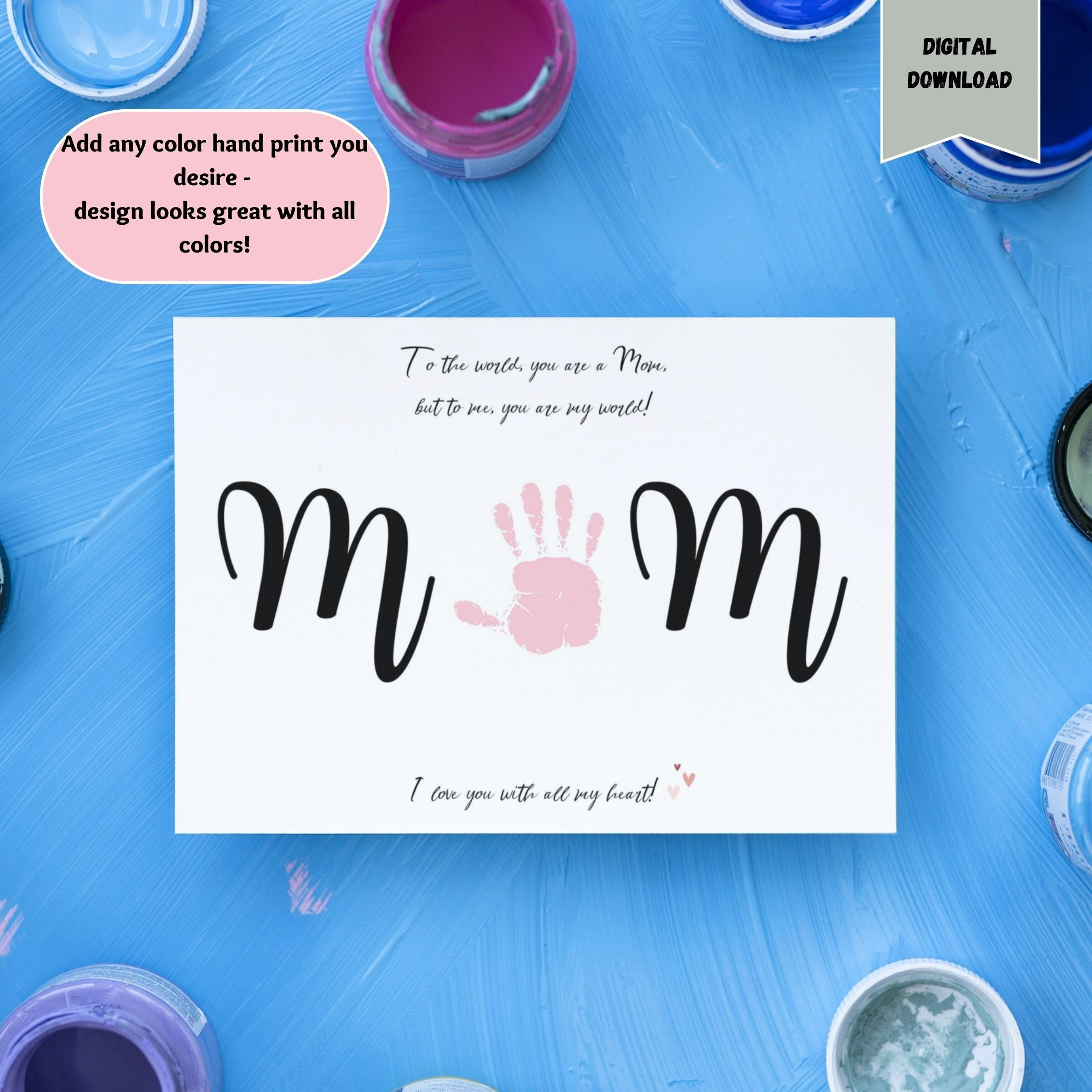 Mom Handprint Gift Mothers Day Gift Personalized Handprint Art for Moms ...