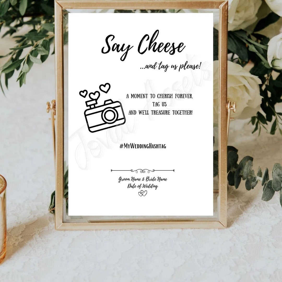Custom Wedding Hashtag Sign | Wedding Social Media Sign | Oh Snap ...