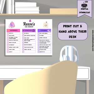 Kids Daily Checklist: Customizable Routine Chart (digital Download) - Etsy