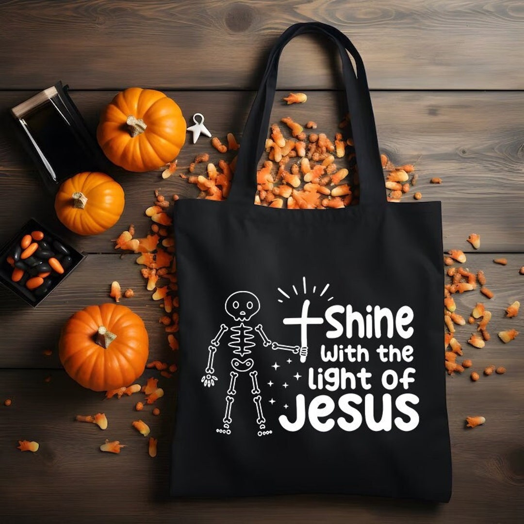 Shine With the Light of Jesus Halloween Bag Spooky Season - Etsy